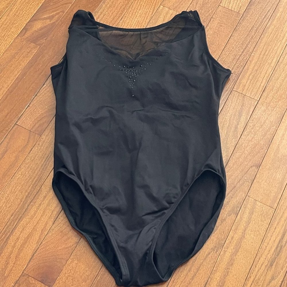 Motionwear Black Mesh Gem Dance Ballet Leotard Adult Gem